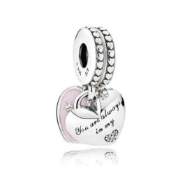 Pandora Mother & Daughter Split Heart Charme 792072EN40 | Kulta-Center.com