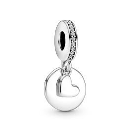 Pandora Engravable Disc And Heart Charm 799212C01 | Kulta-Center.com