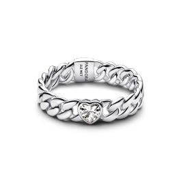 Pandora Heart Cuban Chain sormus 194386C01 | Kulta-Center.com