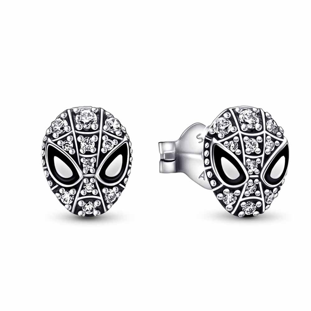 Pandora Marvel x Pandora Spider-Man Mask Pavé Earrings 292354C01 ...